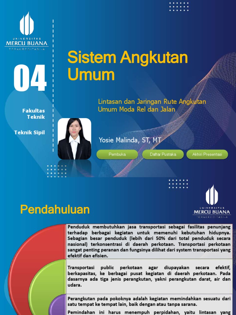 Presentasi Pertemuan 4 CPMK 2 Lintasan Dan Jaringan Rute Angkutan Umum ...