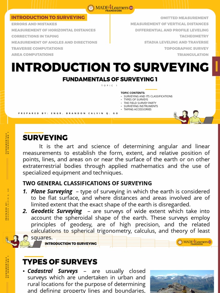 T1 - Introduction To Surveying PDF | PDF | Surveying | Scientific Observation