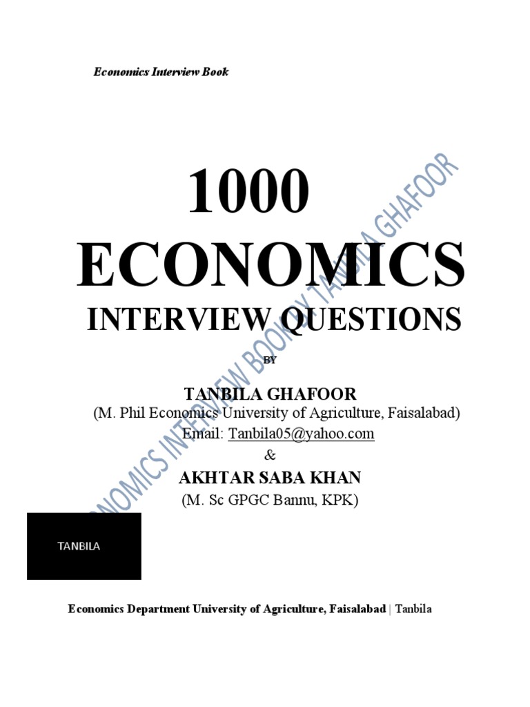 Economics Interview Book | PDF | Economics | Elasticity (Economics)