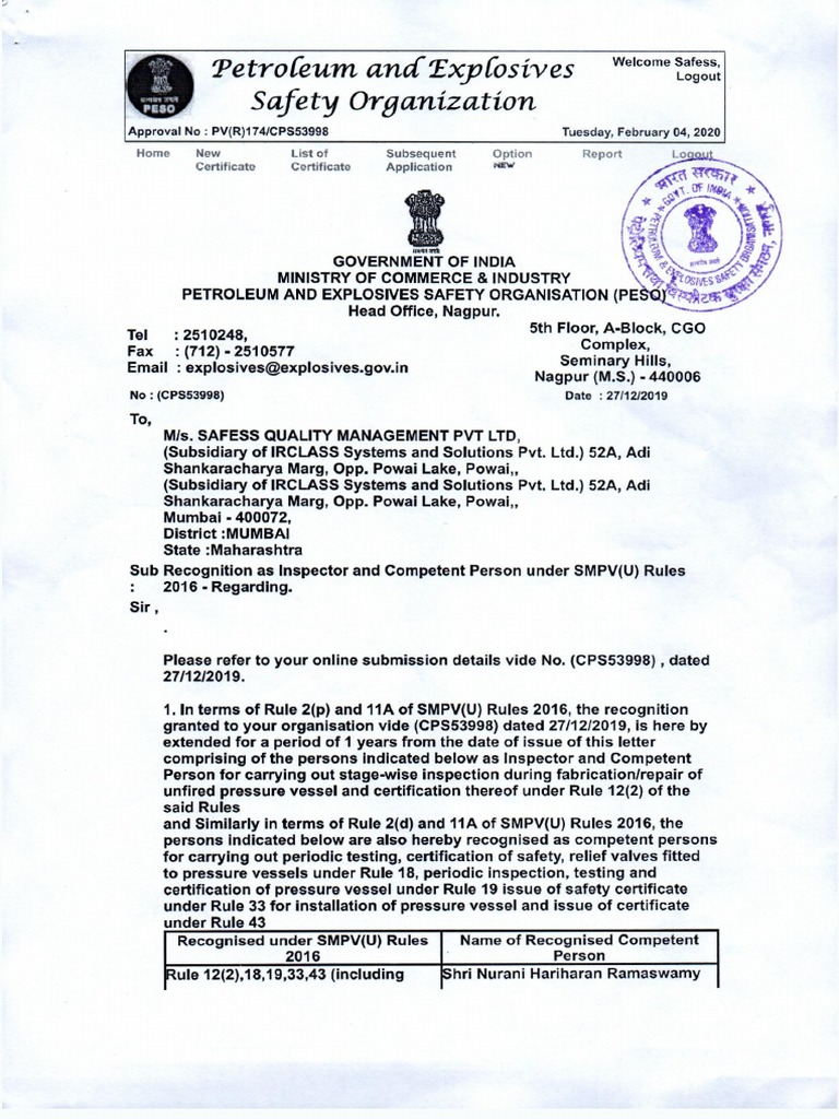 Peso Recognition SMPV U Rules | PDF