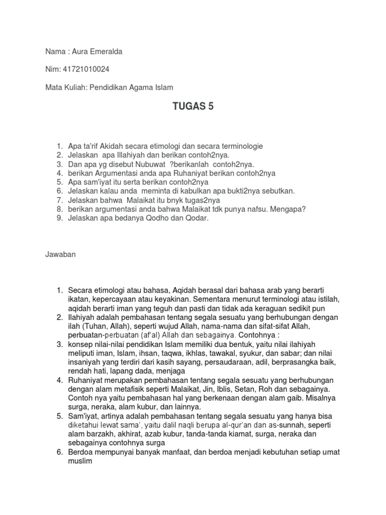 Tugas 5 | PDF | Agama & Spiritualitas