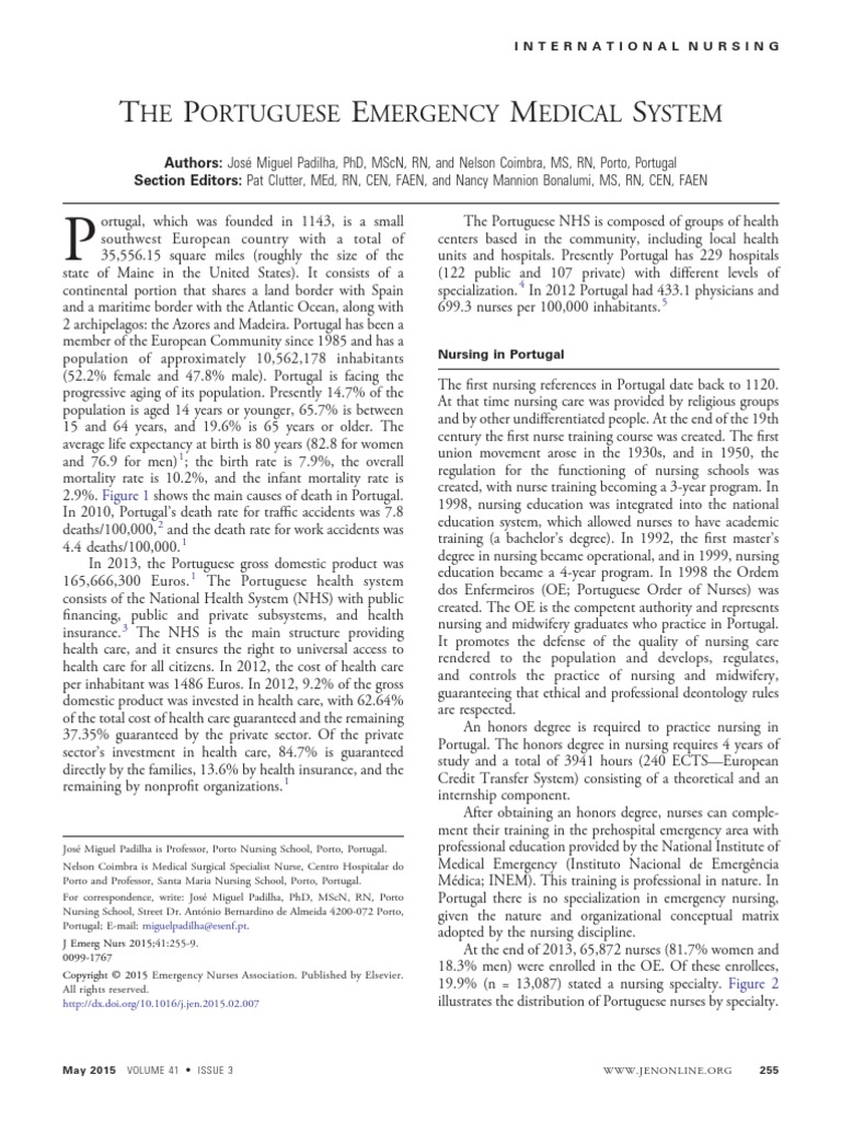 The Portuguese Emergency Medical System | Download Free PDF | Emergency ...