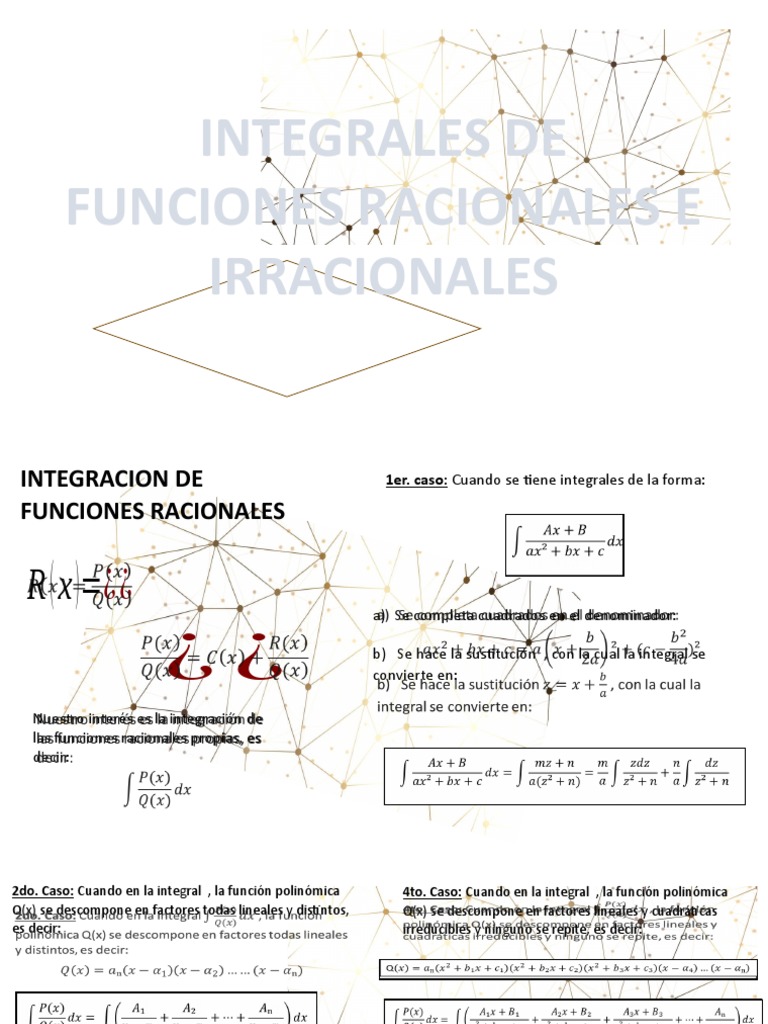 Integrales de Funciones Racionales E Irracionales | PDF | Integral ...