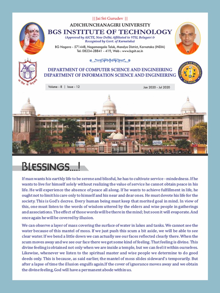 BGSIT News Letter - Jan 2020 - Jul 2020 | PDF | Cloud Computing | Bangalore