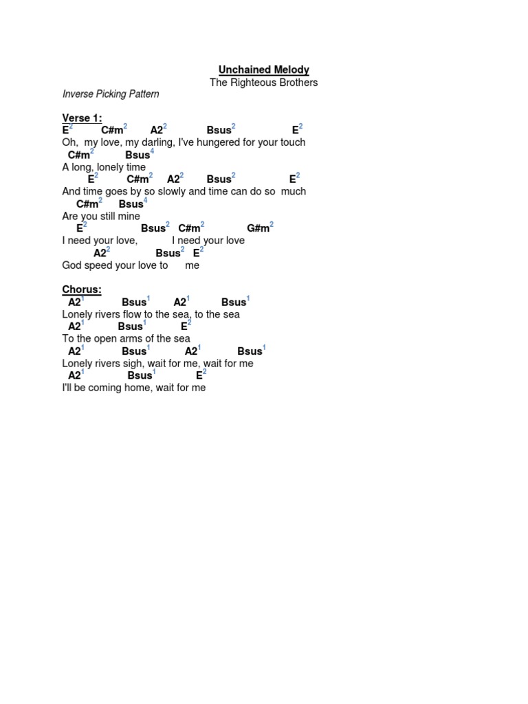 Unchained Melody Chord Chart | PDF