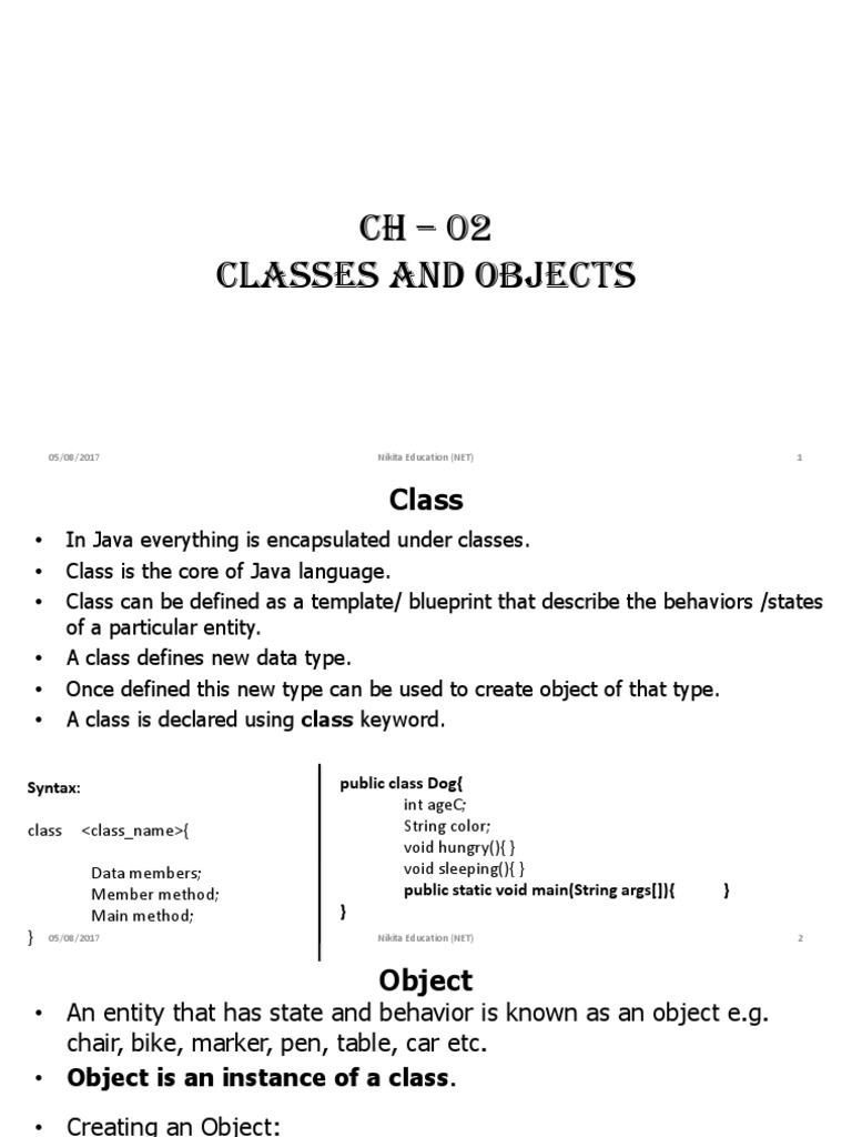 CH - 02 | PDF | Class (Computer Programming) | Programming