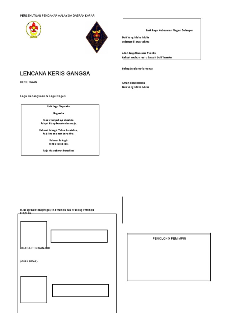 Nota Lencana Keris Gangsa 2 | PDF