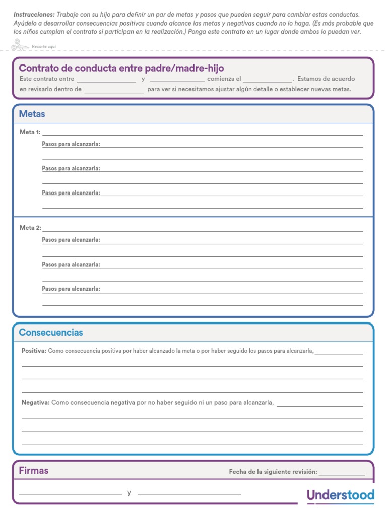 Contrato de Conducta Padres e Hijos 2 | PDF | Crecimiento personal y ...