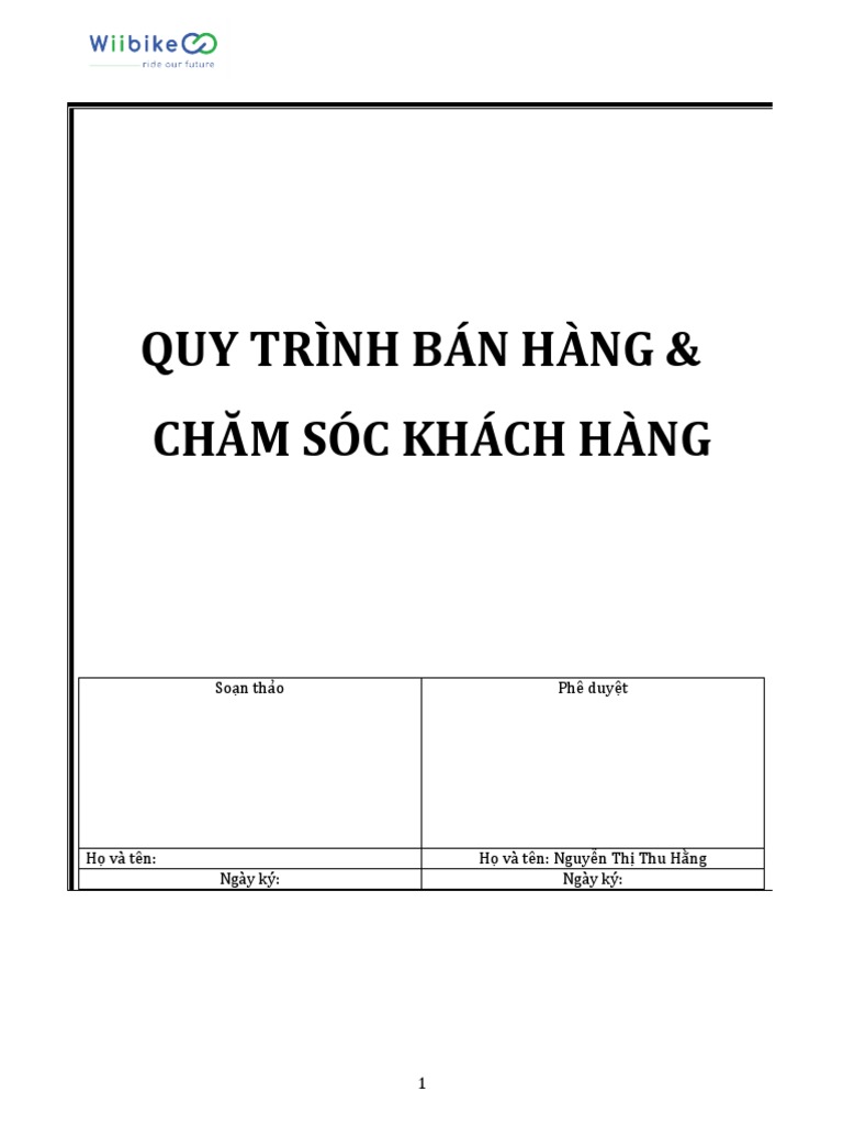 NEW 2021 01 09 - QUY TRÌNH BÁN HÀNG Và CSKH | PDF