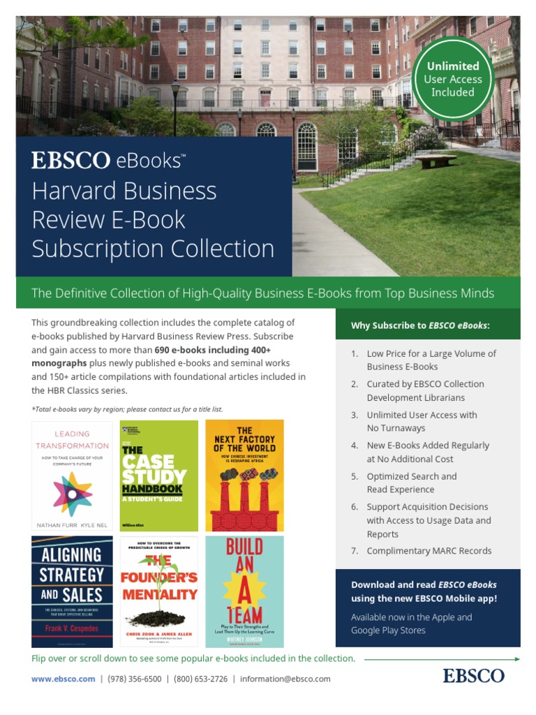 EBSCO Ebooks Harvard Business Review Press Collection Flyer | PDF | E ...