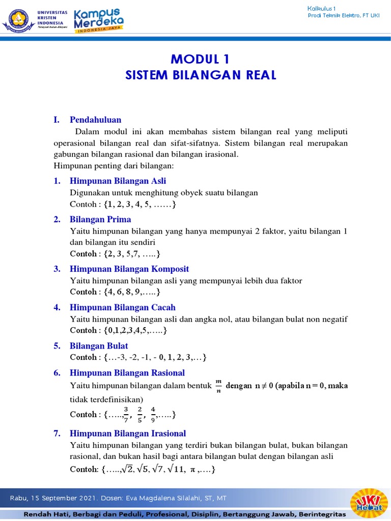 Sistem Bilangan Real dan Operasinya | PDF