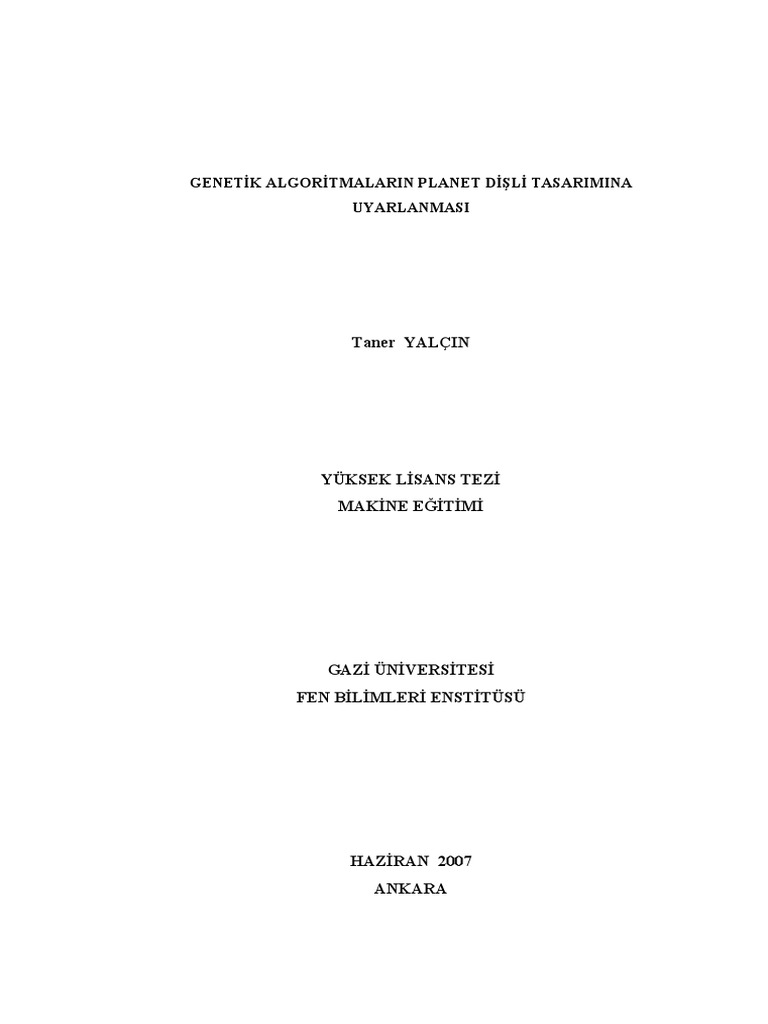 Taner Yalcin Tez | PDF