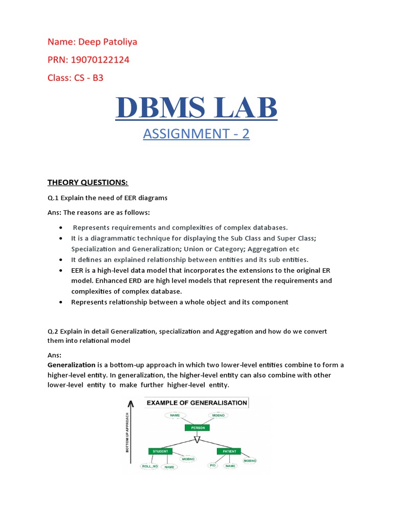DBMS Lab Assignment 2 Deep Patoliya | PDF | Computers | Technology & Engineering