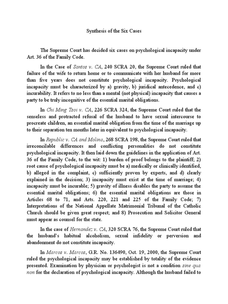 Synthesis of The Six Cases | PDF | Prosecutor | Supreme Court Of The ...