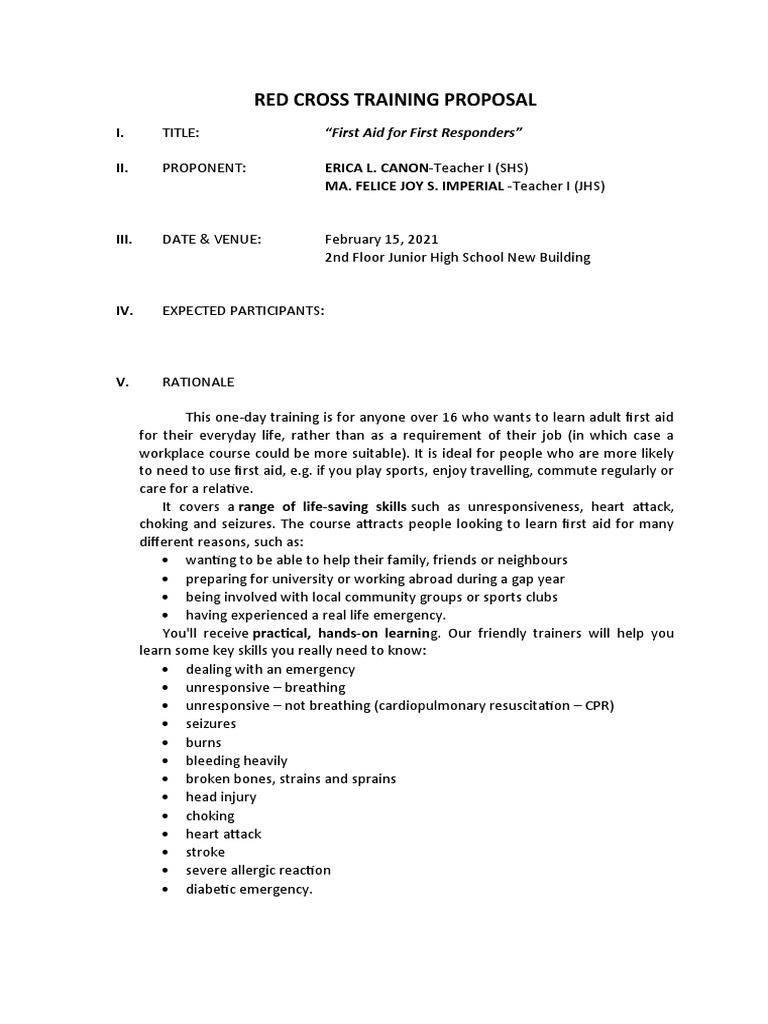 Red Cross Training Proposal | PDF