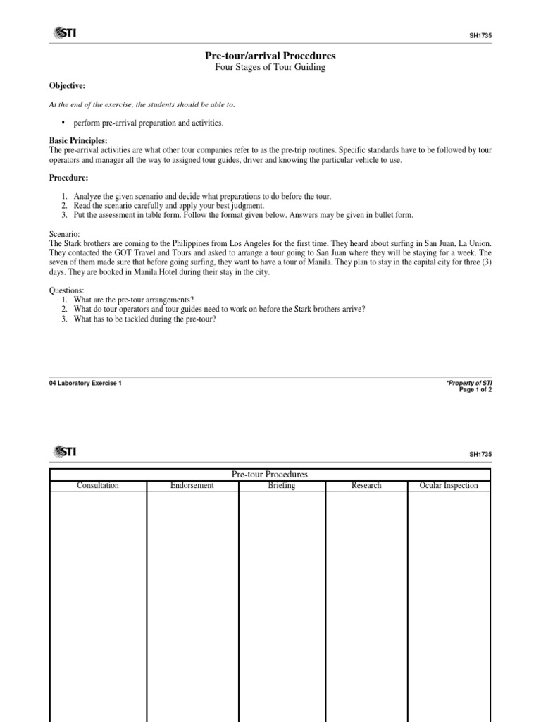 Pre-Tour Preparation for Tour Guides | PDF