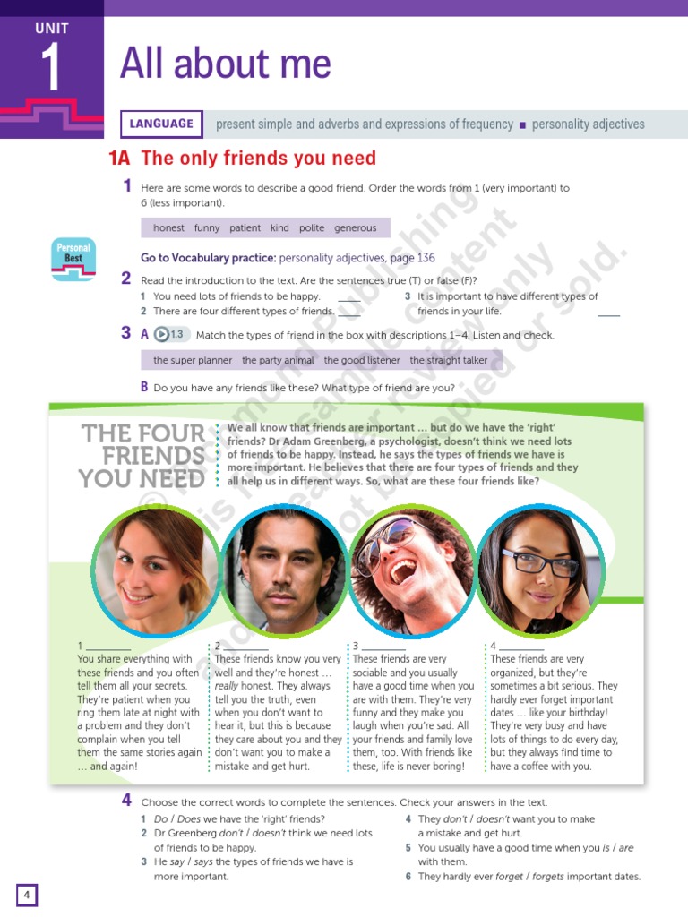 Personal Best British Edition B1 Students Book SU 2 | PDF | Adverb | Bono