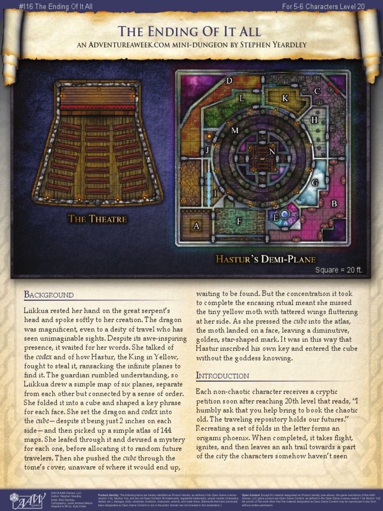 AAW - 5E Mini-Dungeon 116 - The Ending of It All | PDF