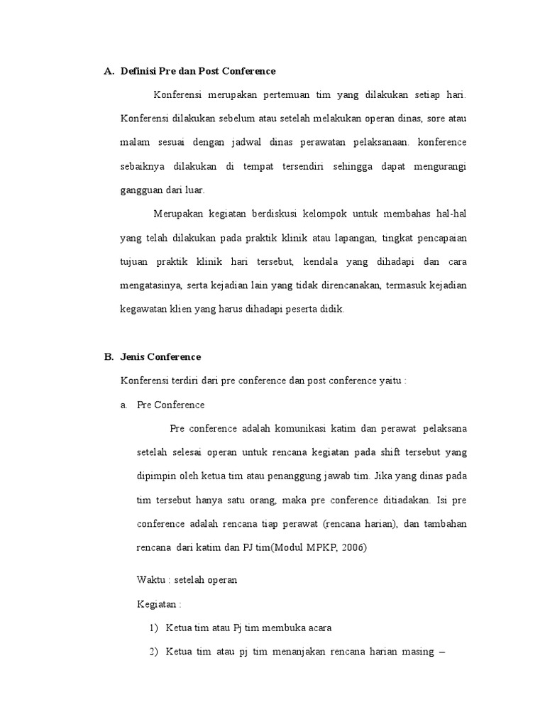 Konsep Pre Dan Post Conference | PDF