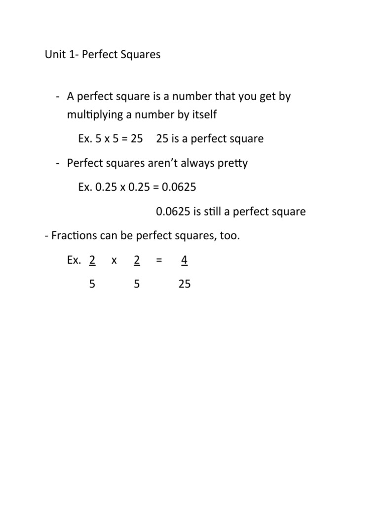 Math 9 Unit 1 | PDF | Area | Square Root