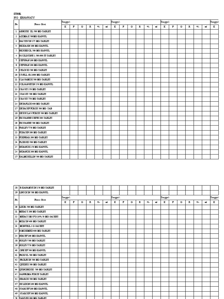 Format Stok Farmasi Pdf