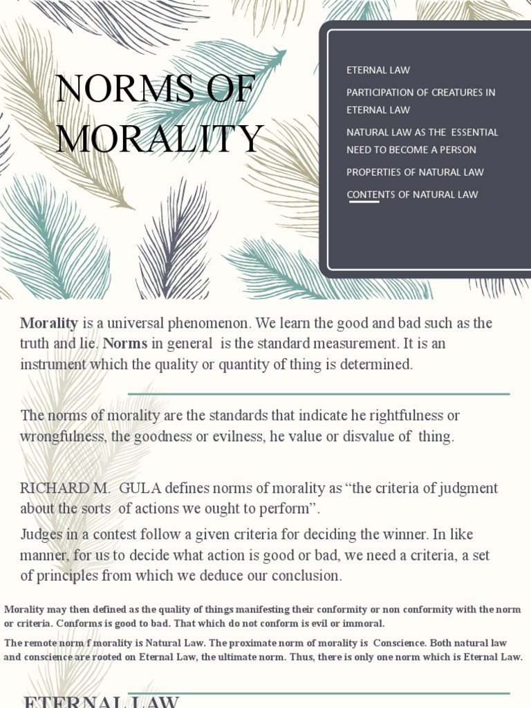 Norms of Morality | PDF | Natural Law | Reason