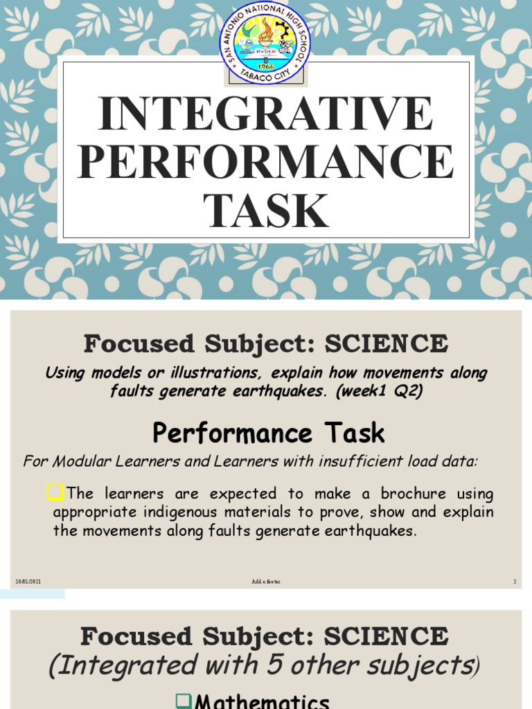 Integrated Performance Task Grade 8 | PDF | Earthquakes | Behavior ...