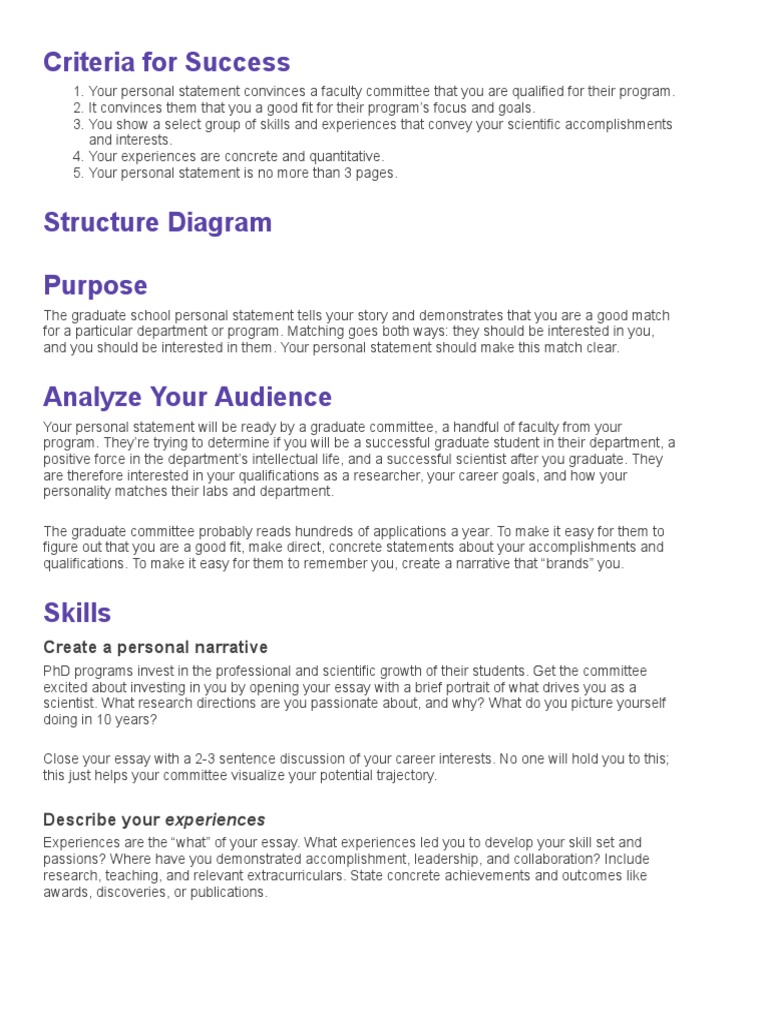 Criteria For Success: Create A Personal Narrative | PDF | Essays ...