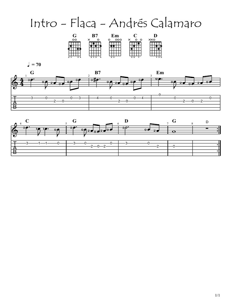 Intro Flaca - Calamaro | PDF