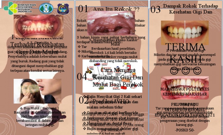 Leaflet Dampak Merokok Terhadap Kesehatan Gigi Dan Mulut | PDF