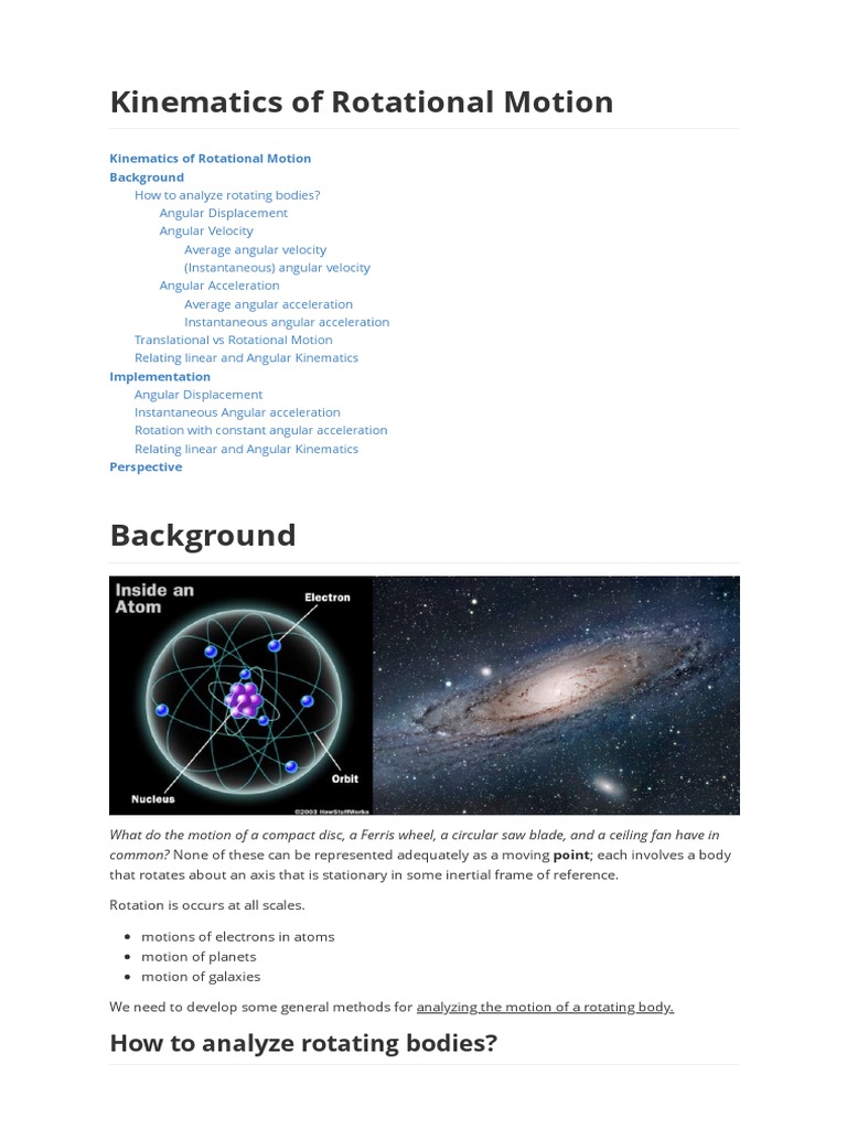 Kinematics of Rotational Motion | PDF | Rotation Around A Fixed Axis | Acceleration