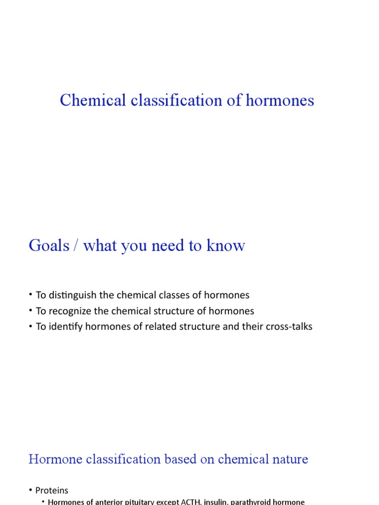 Chemical Classification of Hormones | PDF | Insulin ...