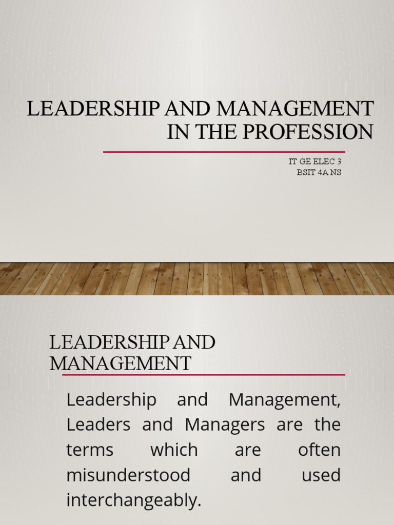 Leadership and Management in The Profession | PDF | Leadership | Cognition