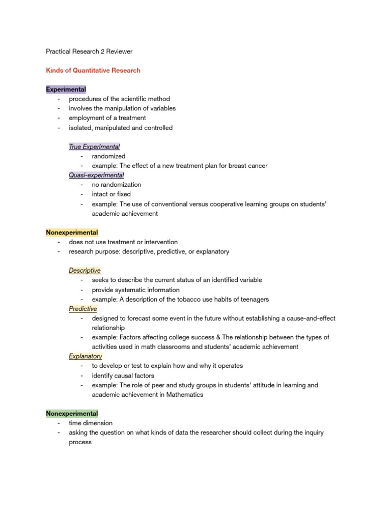 Practical Research 2 Reviewer 2 | PDF | Experiment | Causality
