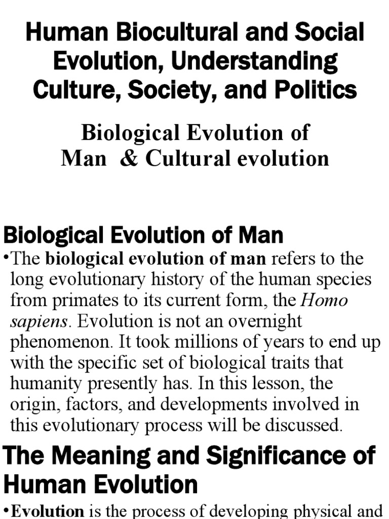 Human Biocultural and Social Evolution | PDF | Human Evolution | Human