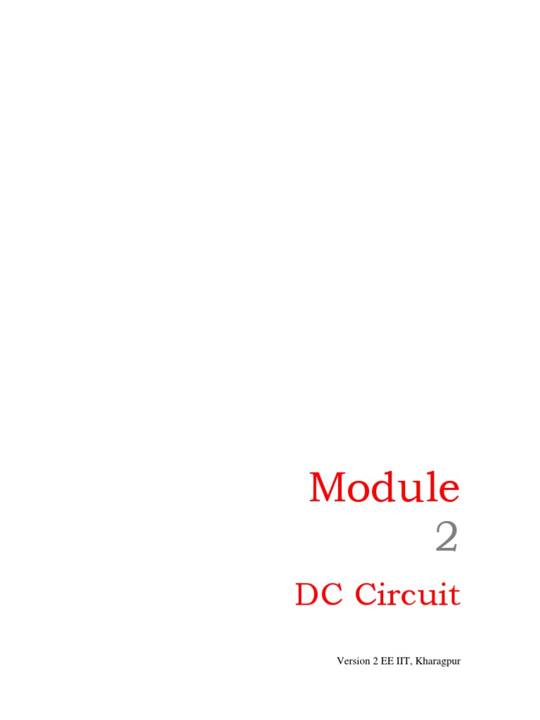 DC Circuit: Version 2 EE IIT, Kharagpur | PDF