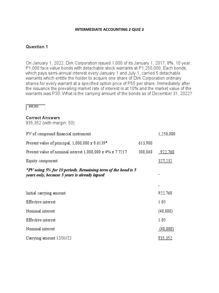 Intermediate Accounting | PDF | Bonds (Finance) | Present Value