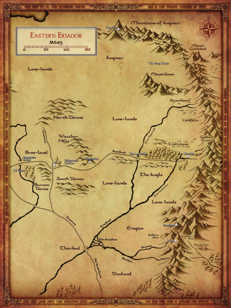 Eastern Eriador Adventurer's Map | PDF | Middle Earth Books | The Lord ...