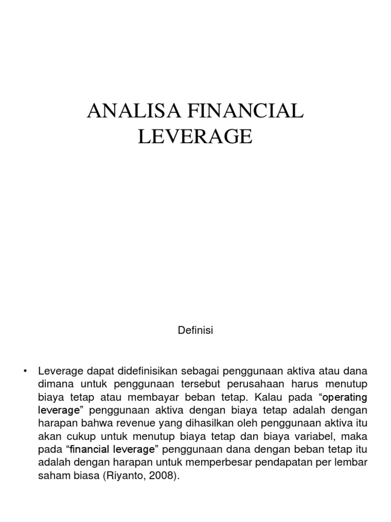 Analisa Financial Leverage | PDF