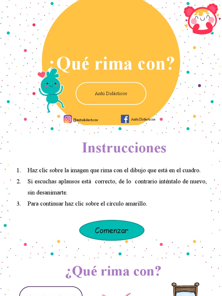 Rimas Divertidas para Niños | PDF | Artes del Lenguaje y Comunicación
