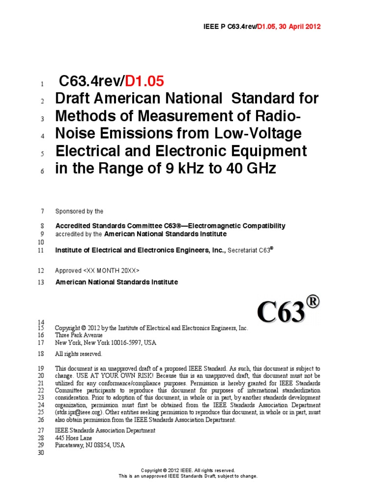 Ansi C63.4 | PDF | Electromagnetic Interference | Hertz