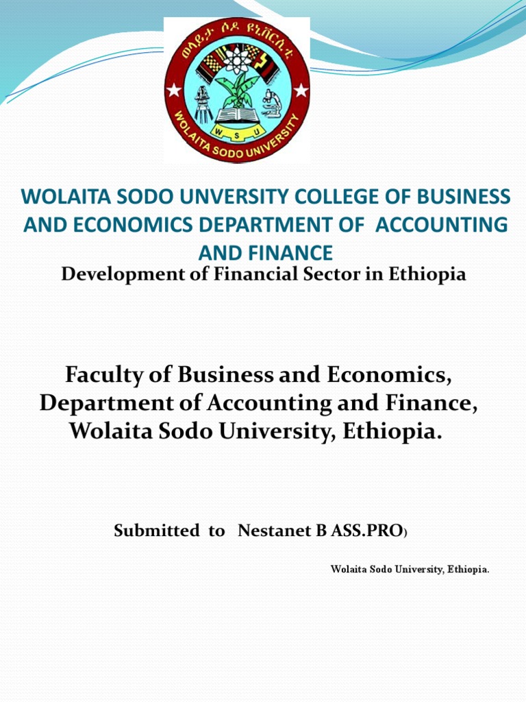 Wolaita Sodo Unversity College of Business and Economics Department of ...
