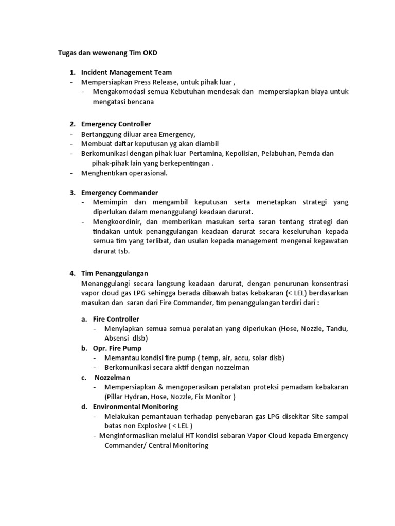Tugas Tim OKD dalam Keadaan Darurat | PDF | Sains & Matematika ...