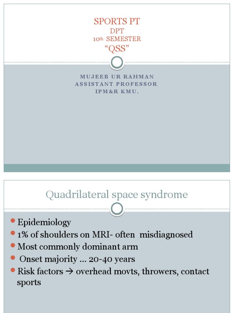 Quadrilateral Space Syndrome | PDF | Shoulder | Musculoskeletal System
