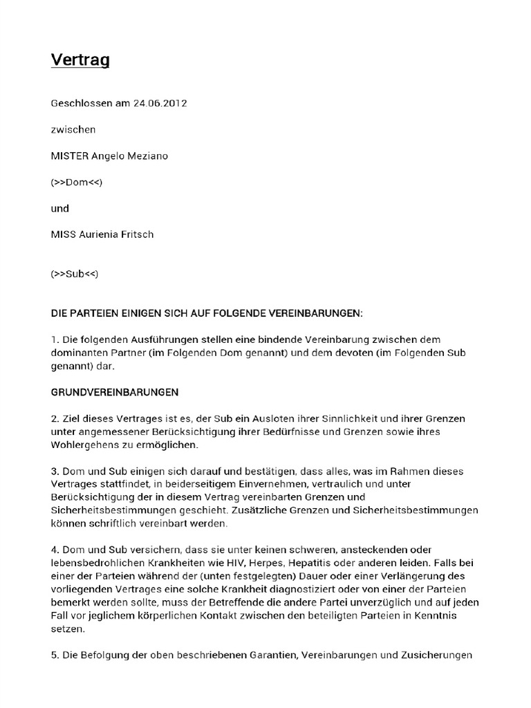 Vertrag 1 | PDF
