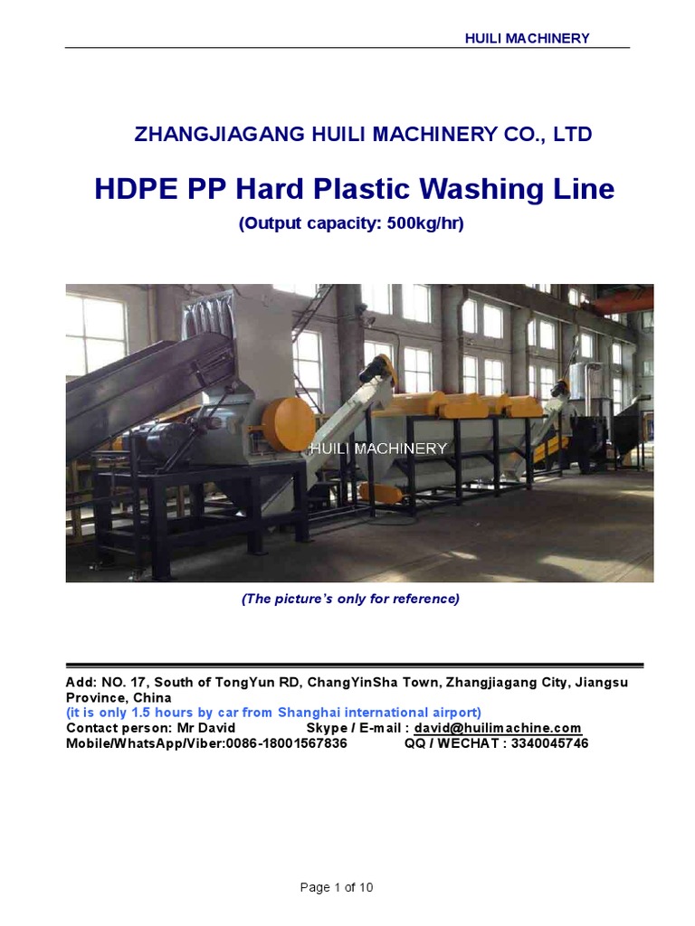 500kg HDPE Washing Line Overview | PDF | Machines | Washing Machine
