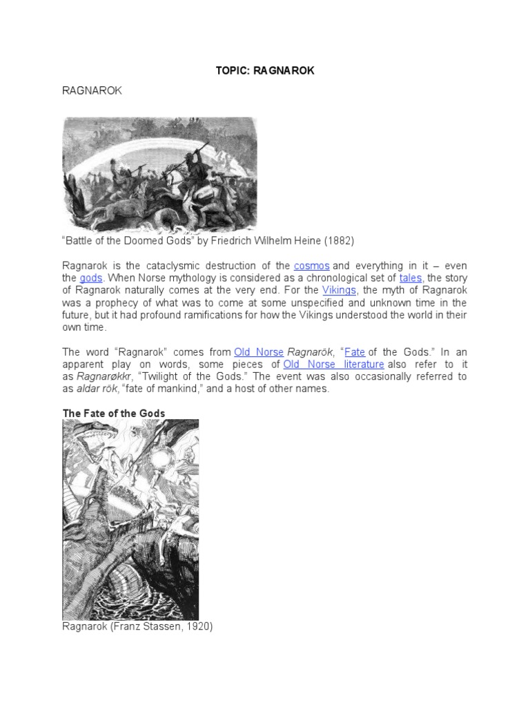 Ragnarok (Handout) - 206409731 | PDF | Germanic Paganism | Norse Mythology