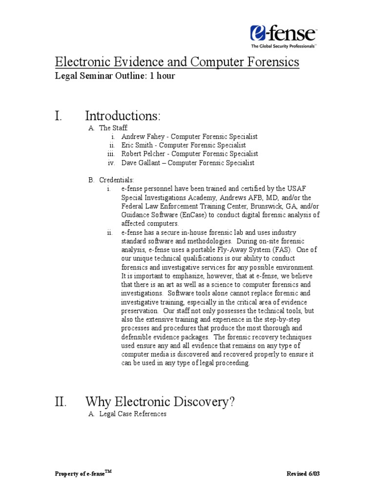 Electronic Evidence | PDF | Computer Forensics | Discovery (Law)