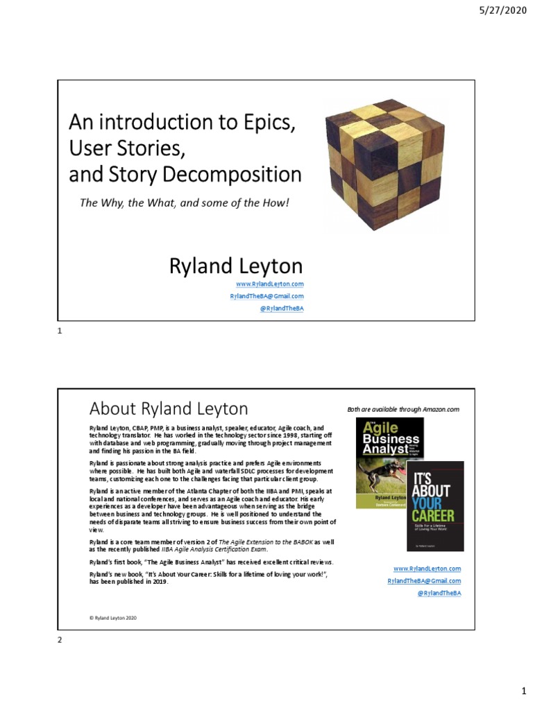 2020 05 27 Introduction To Epics, User Stories And.. | PDF | Agile ...