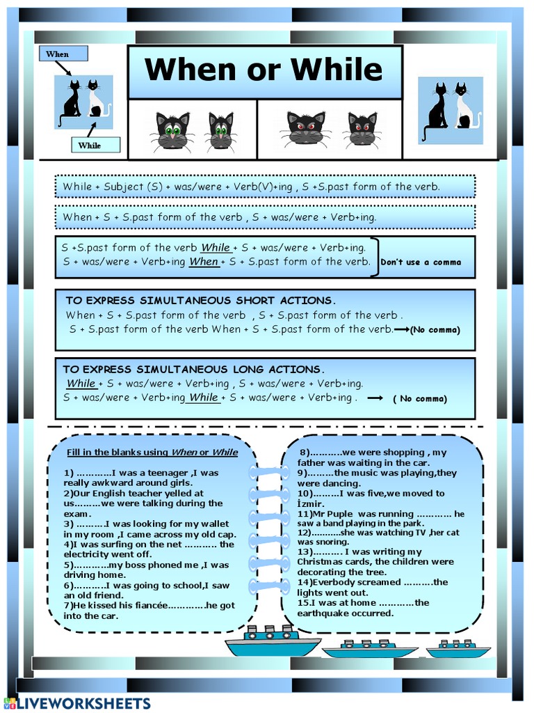 Using When and While in Sentences | PDF